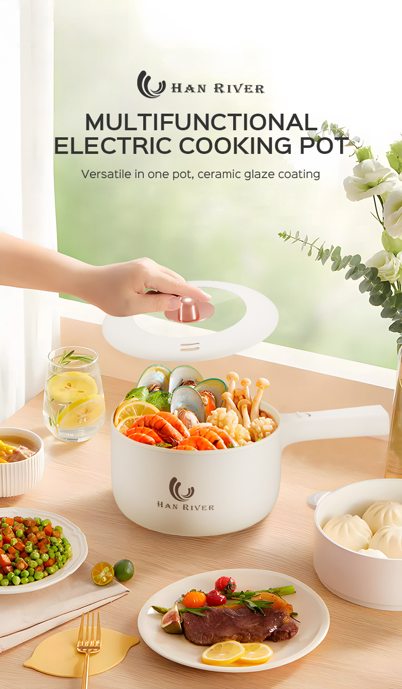 HAN RIVER Electric Cooker 2L With Steamer Home Travel Non-Stick ...