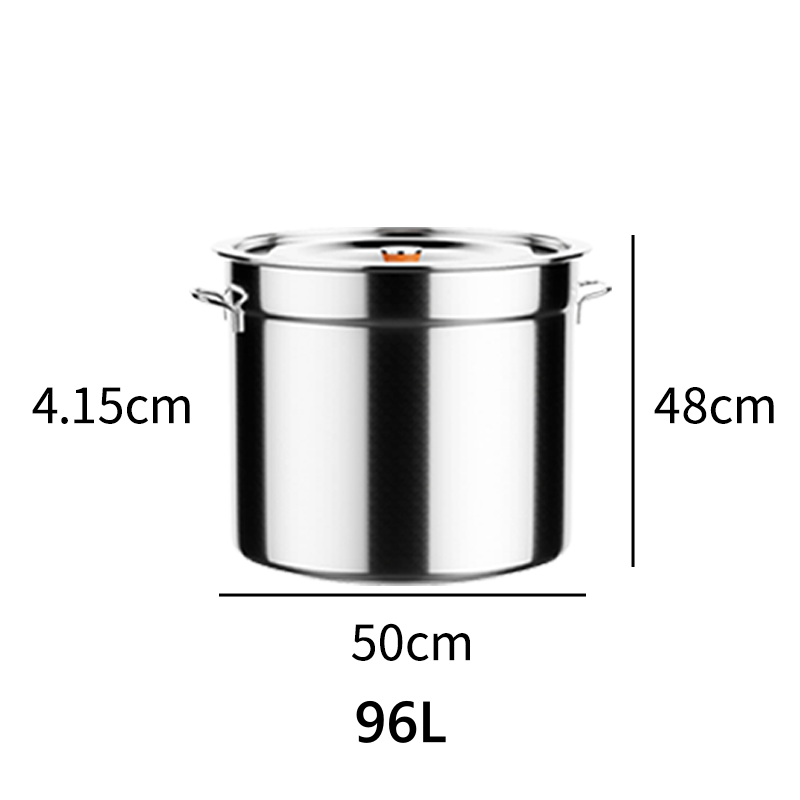 Nipiin Stainless Steel Pot Bucket with Lid Soup Pot Extra Thick ...