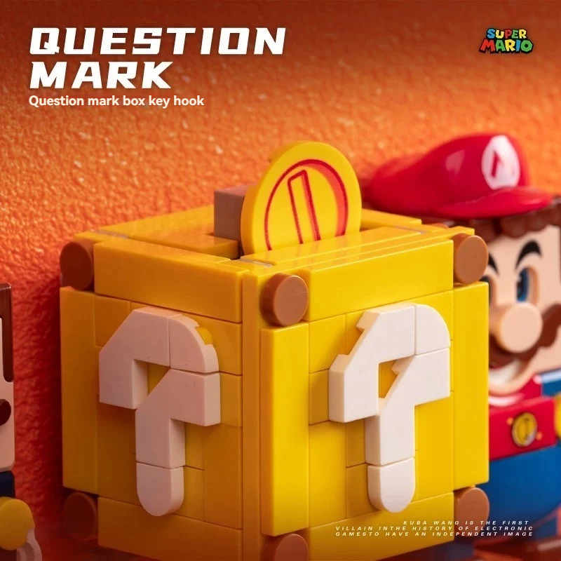 Super Mario Question Mark Box Building Block Key Hook Question Mark Box ...