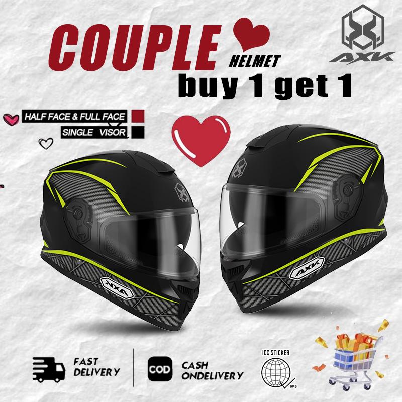 AXK/AKA Motorcycle Helmet Couple Buy 1 Take 1 Couple Helmet Full Face ...