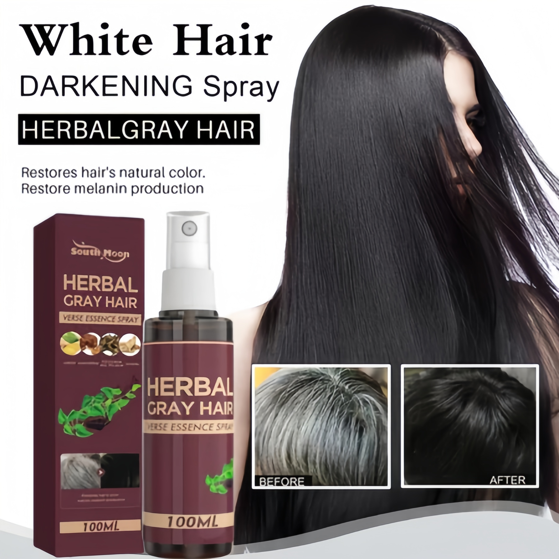 （buy 1 take 1）herbal hair blackening spray japan hair blackening ...