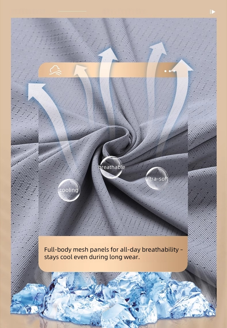 MANMAN-Ice Silk Dri-Fit T-Shirt for Men - Breathable Mesh Short Sleeve ...