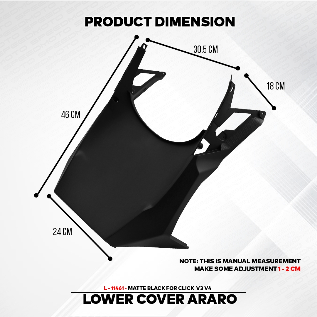 LEGITMOTO HONDA CLICK V3 / V4 LOWER COVER ARARO L-11461 MATTE BLACK FOR ...