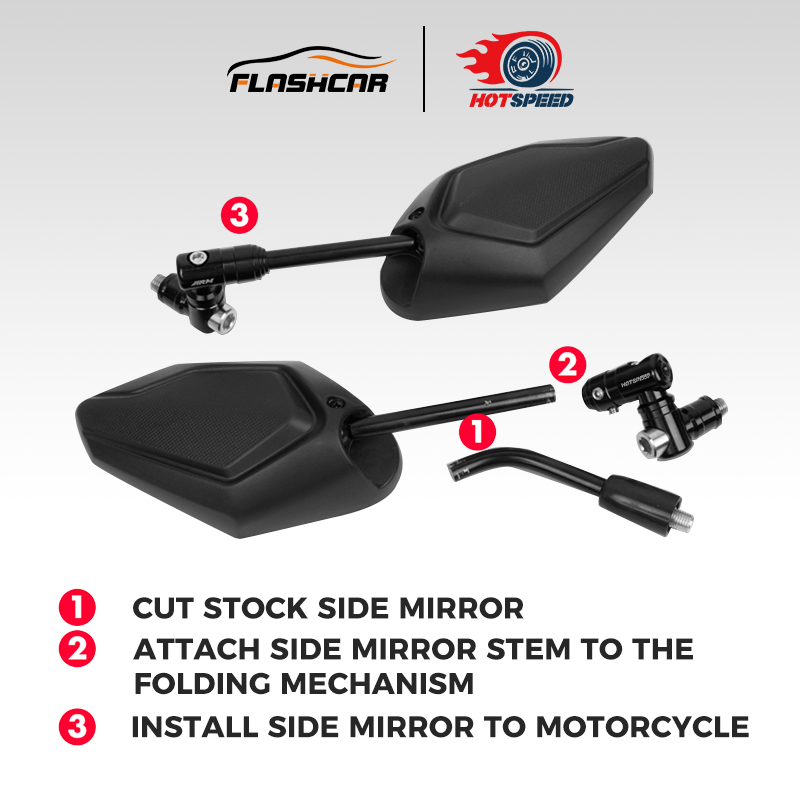 Motorcycle Side Mirror Folding Mechanism CNC 360° Processor Universal ...