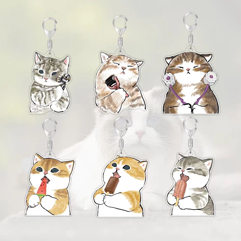 Cat mofusand Acrylic Ornaments DIY keychain pendants school bag ...