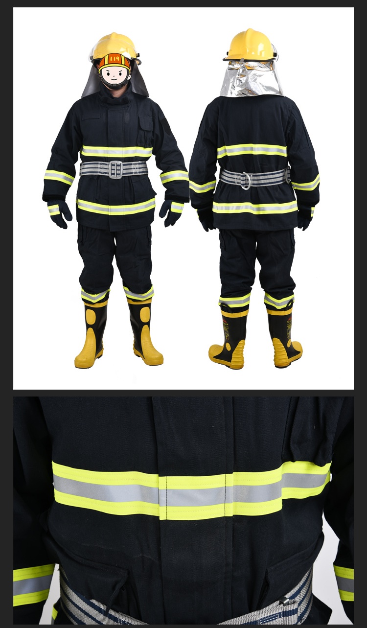 02 Five-piece Firefighting Suit Firefighter Emergency Rescue Suit ...