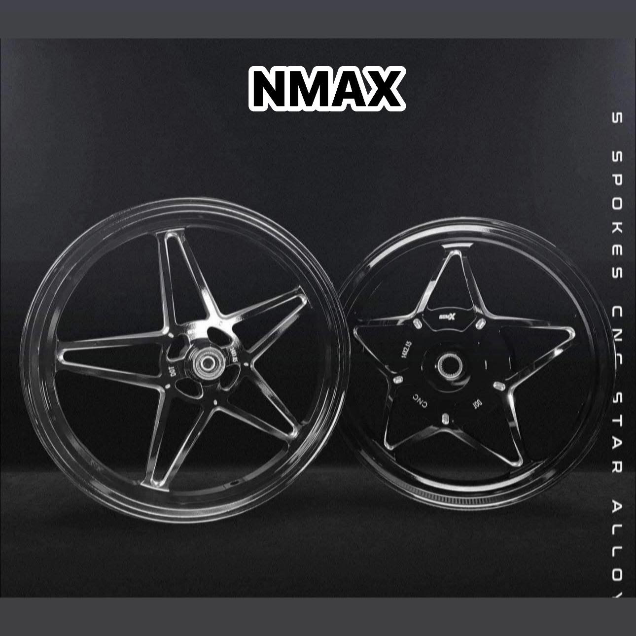 BOM X CNC STAR MAGS FOR NMAX FRONT 1.85-14 AND REAR 2.15-14 | Shopee ...