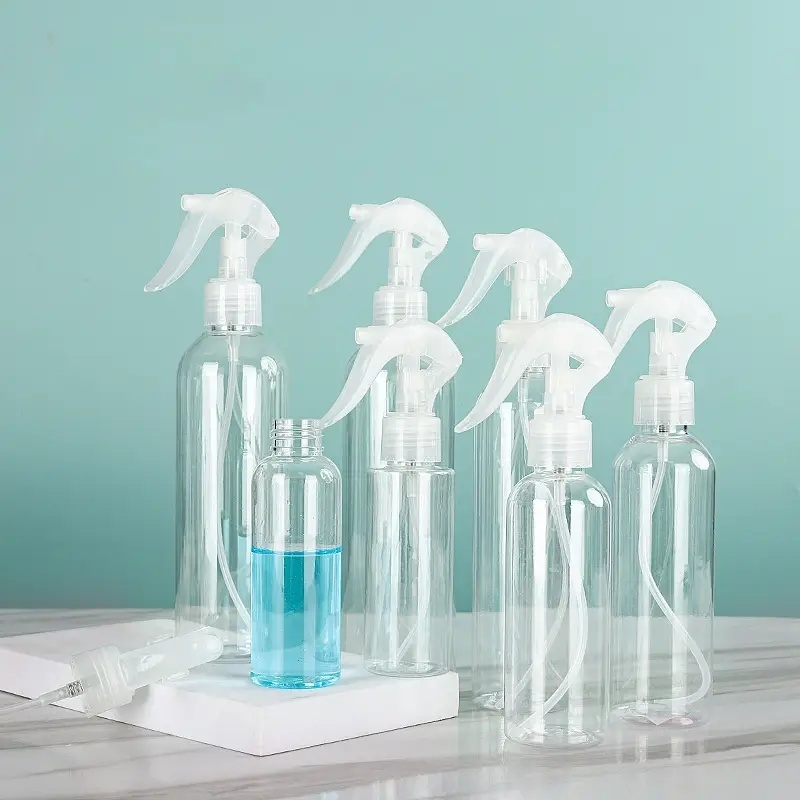 10PCS Trigger Spray Bottle Transparent Fillable Plastic Atomizer Travel ...