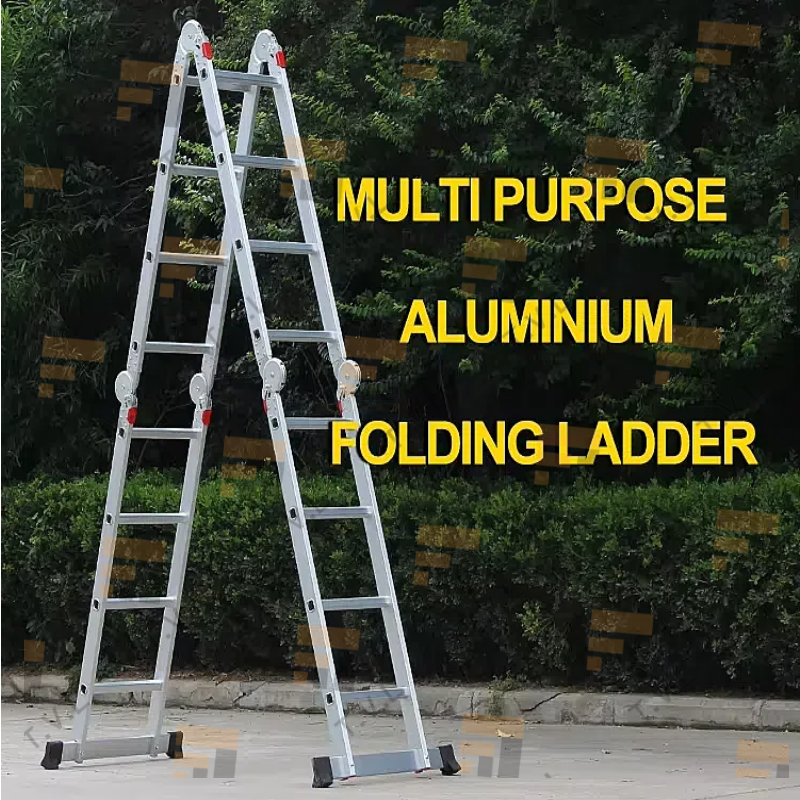 Folding Aluminium Ladder 12FT 16FT 20FT Multi-Purpose Telescoping ...