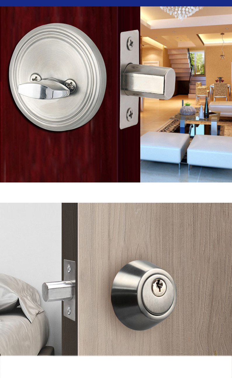 Stainless Single Or Double Deadbolt Door Lock Set Single Cylinder (With ...