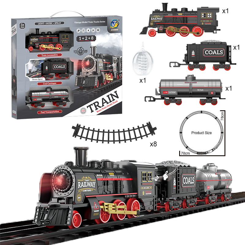 Retro Rail Train Toys Simulation Train Track With Steam Music Light ...
