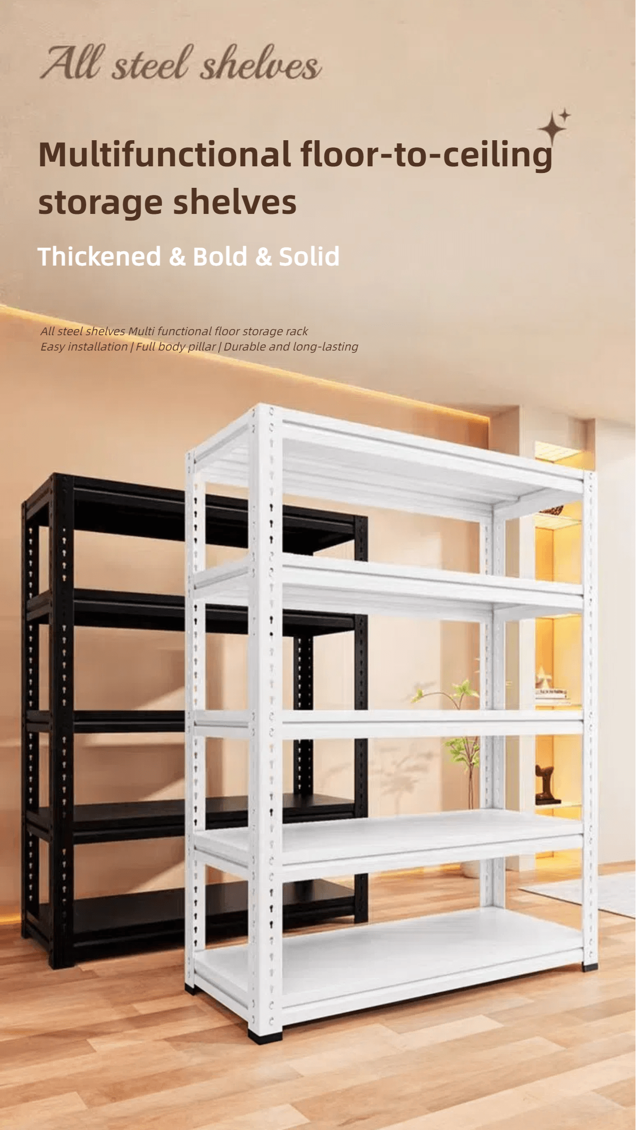 【100% Metal】6layer Metal Rack Steel Rack Goods Storage Shelf Heavy Duty ...