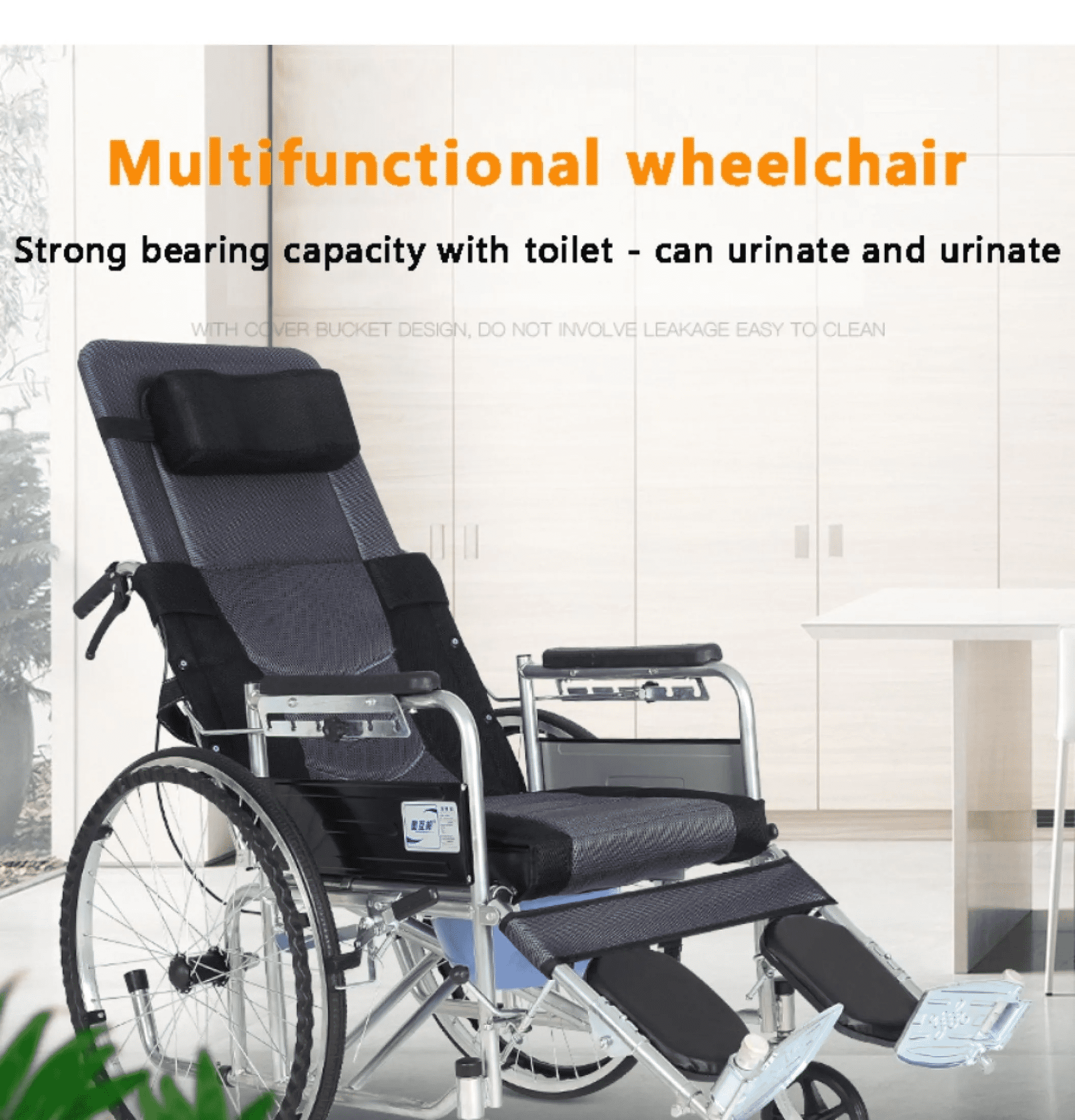 Folding lightweight high back wheelchair for paralyzed elderly with ...