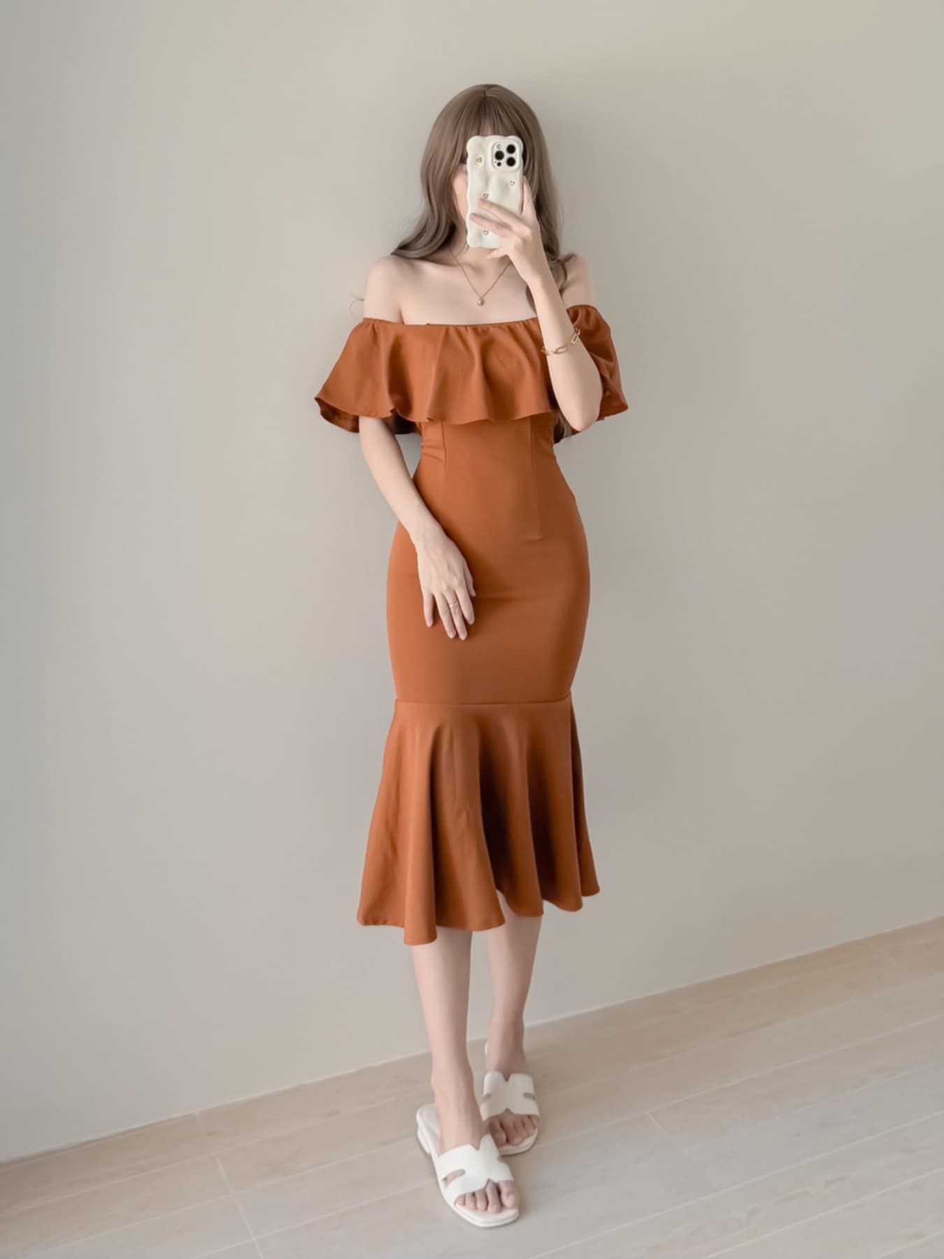 MISTY 4 WAY DRESS | below the knee length | ruffled fish tail | off ...