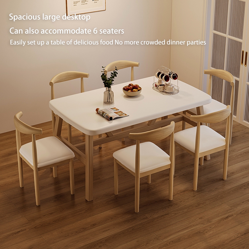 Solid wood dining table and chairs dining room and living room table ...