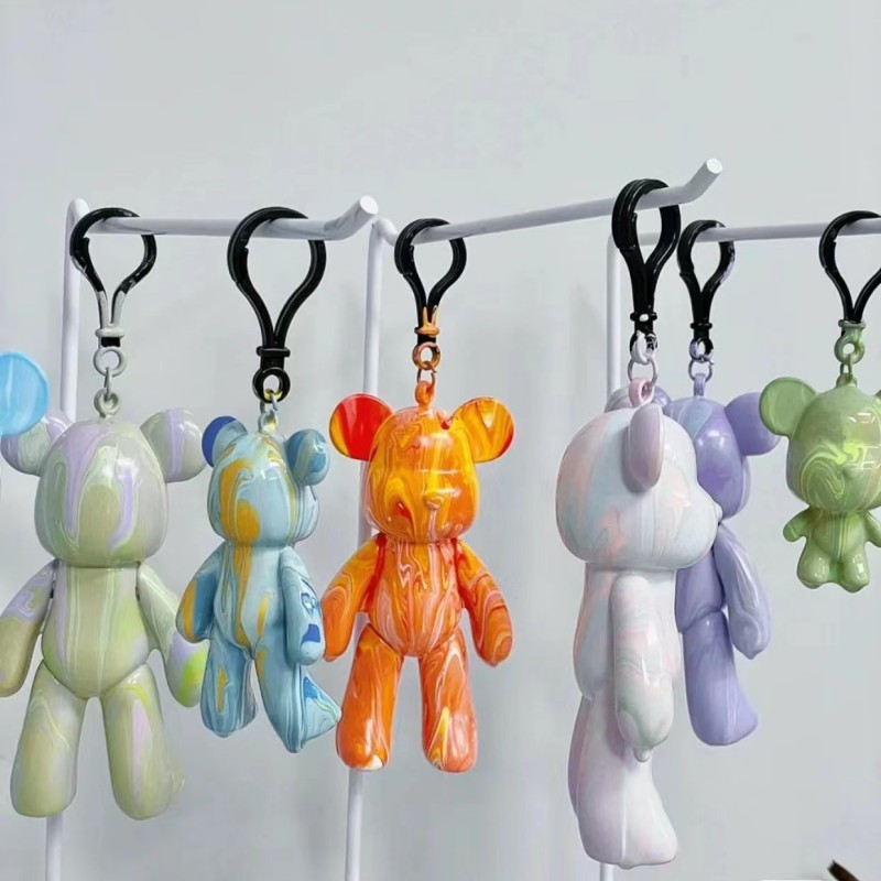 Christmas Gift DIY Fluid Bear Keychain Fluid Trend Bear Colored Bear ...