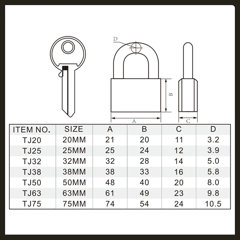 25mm/32mm/50mm Heavy Duty Plated Padlock Home Padlock Waterproof lock ...