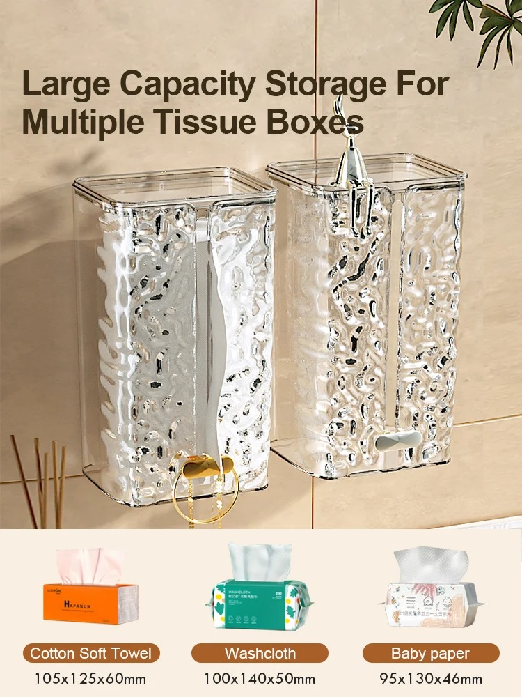 Wall-mounted Tissue Holder Bathroom Transparent Glacier Design Wall ...