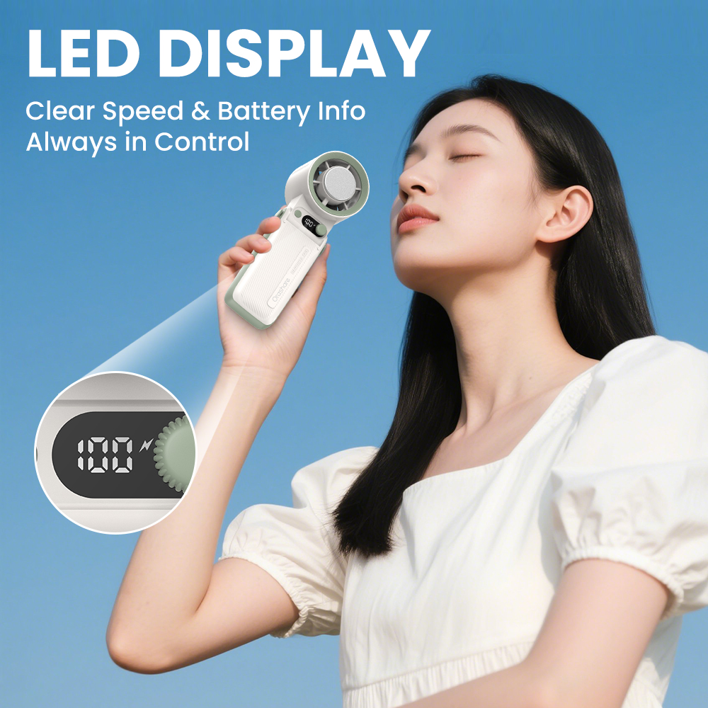 Orashare HF19C Turbo Ice Cooling Handheld Fan 6000mAh Rechargeable 199 ...