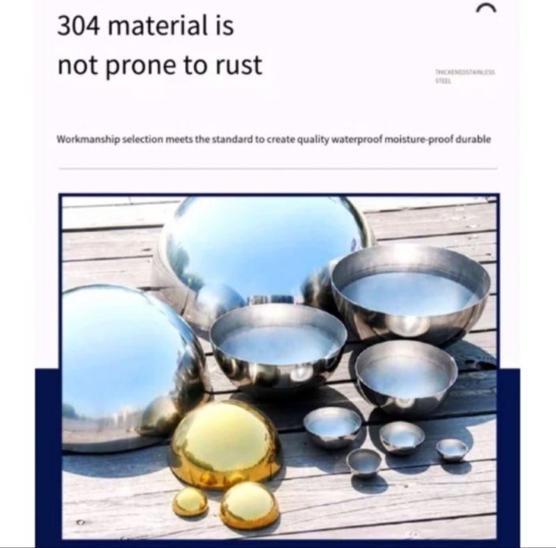 304 STAINLESS Half Sphere Stainless Round Tube End Cap Stainless Half ...