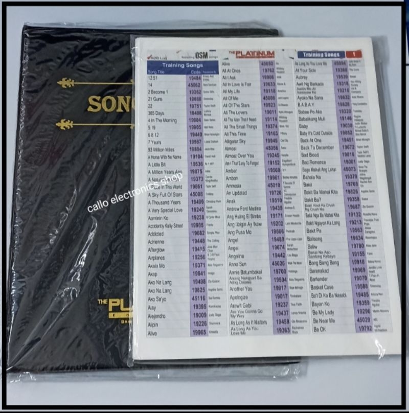 Platinum Songbook With Full Songlist Volume 103 (Songbook Black) No CD or SD Card Songbook Only ...