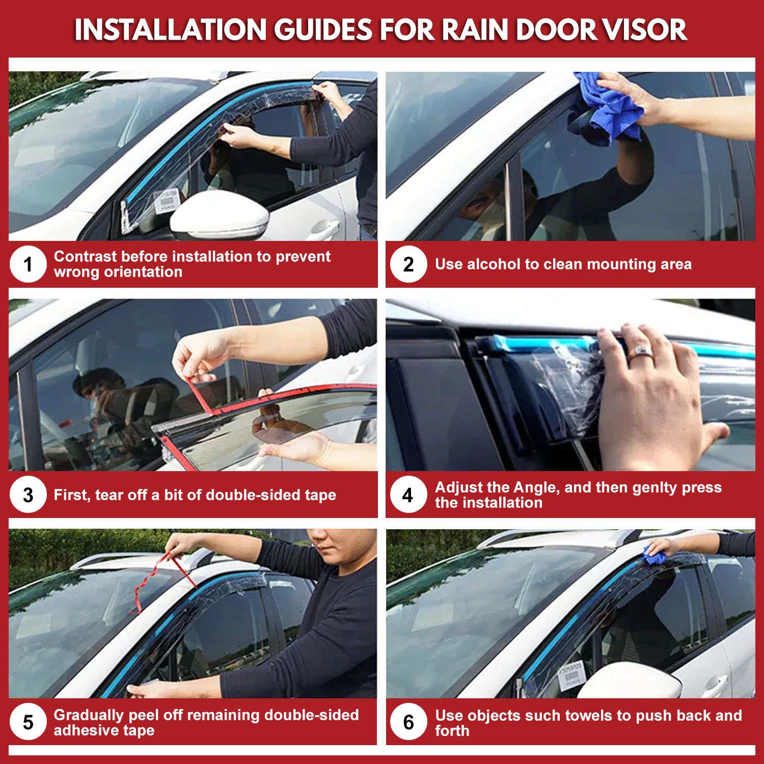 SUZUKI S-PRESSO / SPRESSO 2018-2025 Window Door Rain Visor Black ...