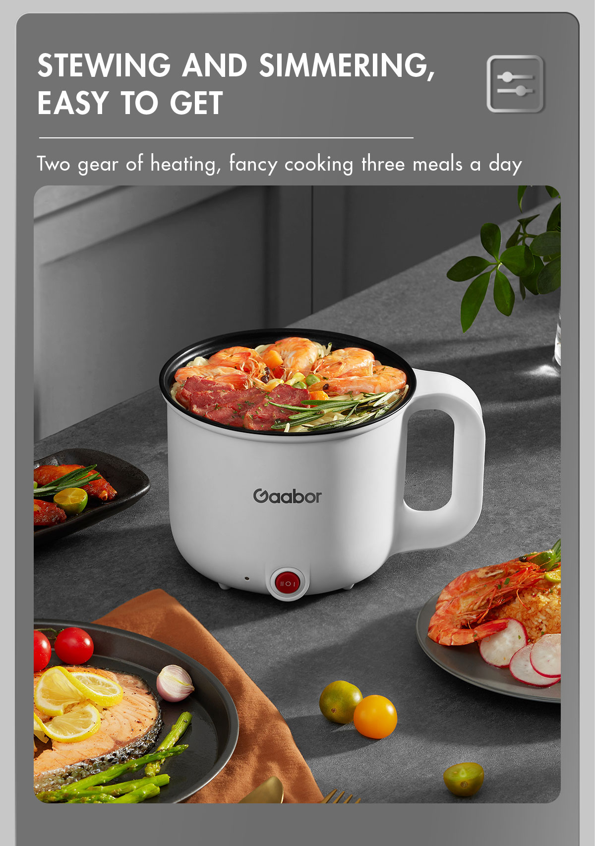 Gaabor 1.8L Mini Rice Cooker with Steamer | Multi-Function Cooker | Non-Stick Inner Pot | Shopee ...