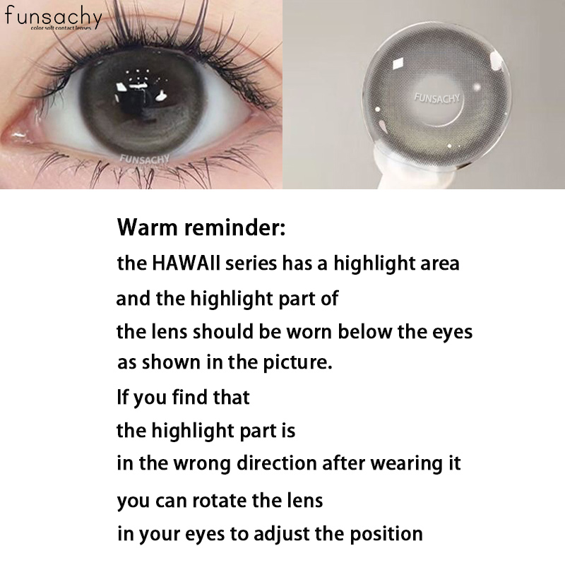 【Hot Deals】0.0~-8.00 Funsachy Grey Contact lens with grade Big eyes ...