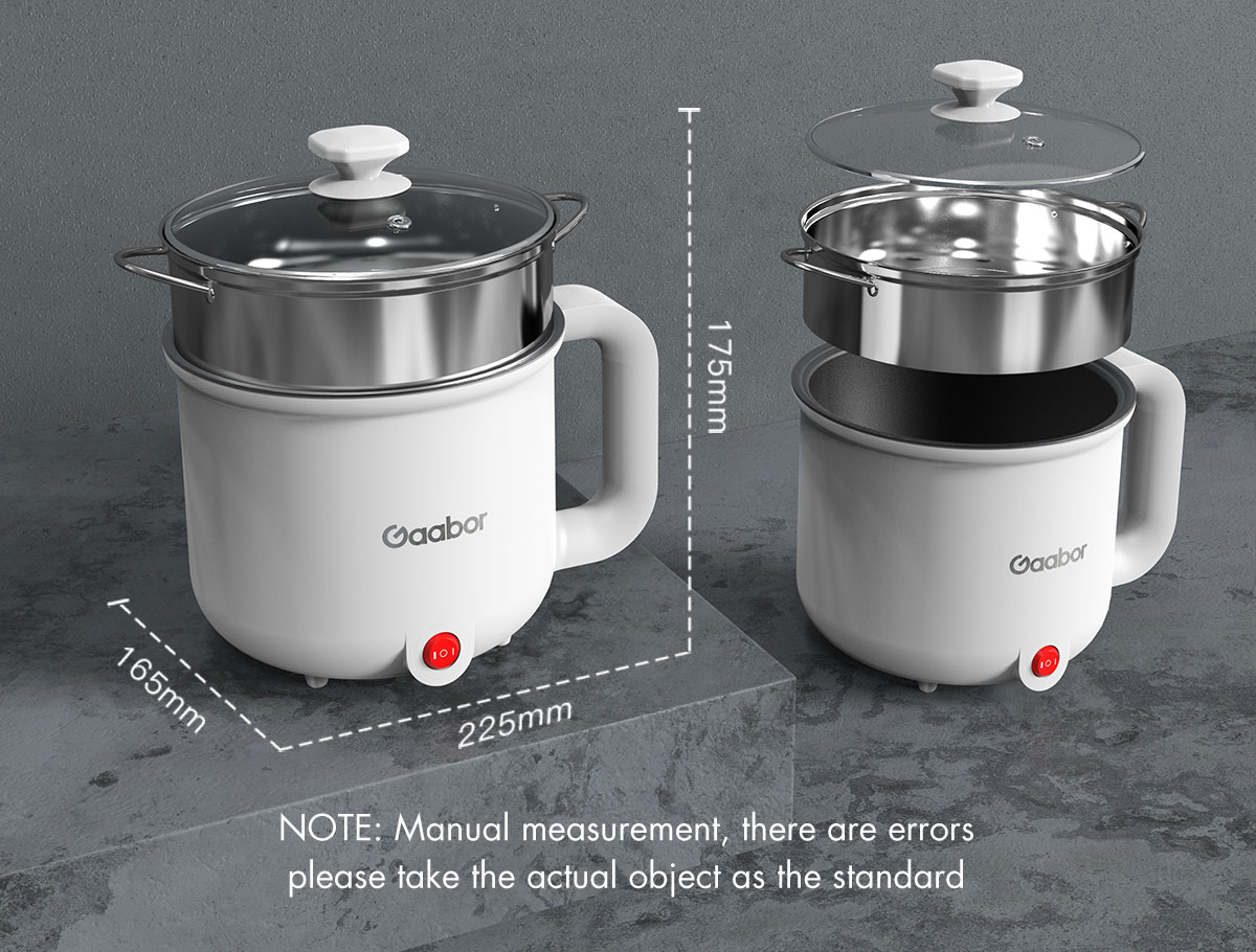 Gaabor 1.8L Mini Rice Cooker with Steamer | Multi-Function Cooker | Non ...