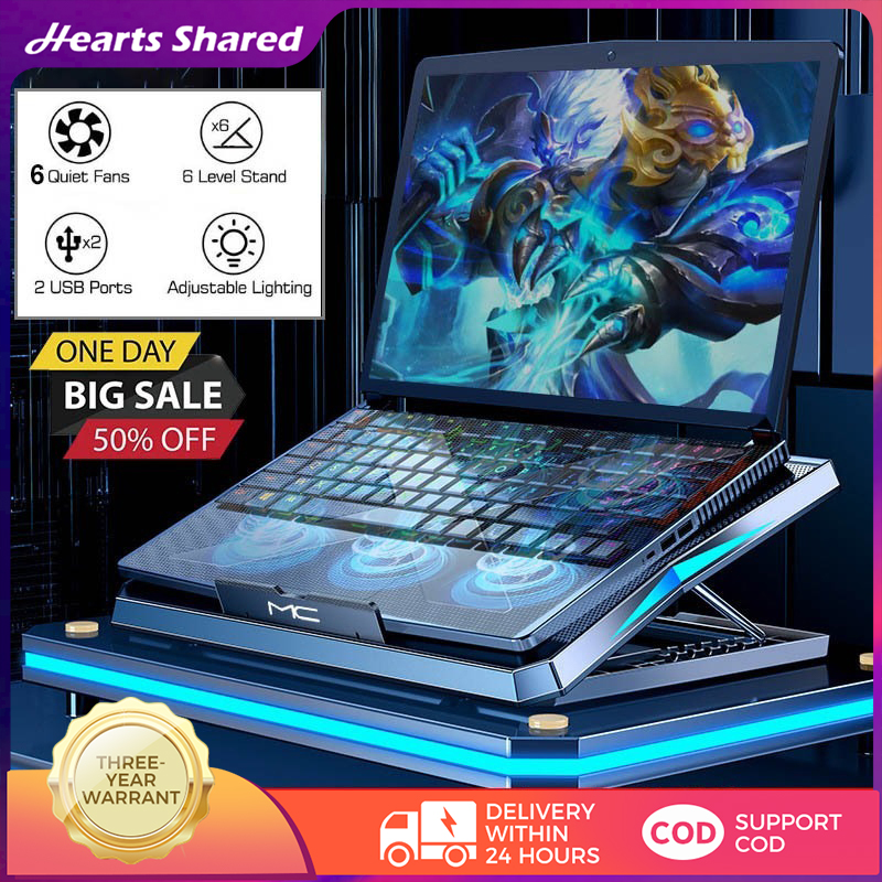 Laptop cooling pad six LED fans suitable for 11-18 inch laptop stand ...