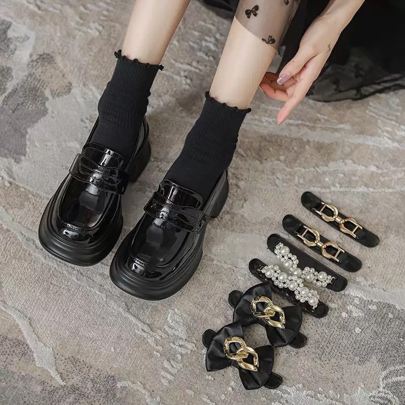 「KAEVE」BUY 1 TAKE 4 design Mary Jane Velcro leather black heels Lolita ...