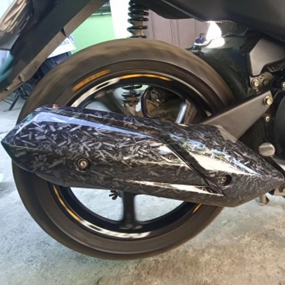 YAMAHA MIO i125 Muffler Cover Heat Guard Protector Carbon Fiber/Matte ...