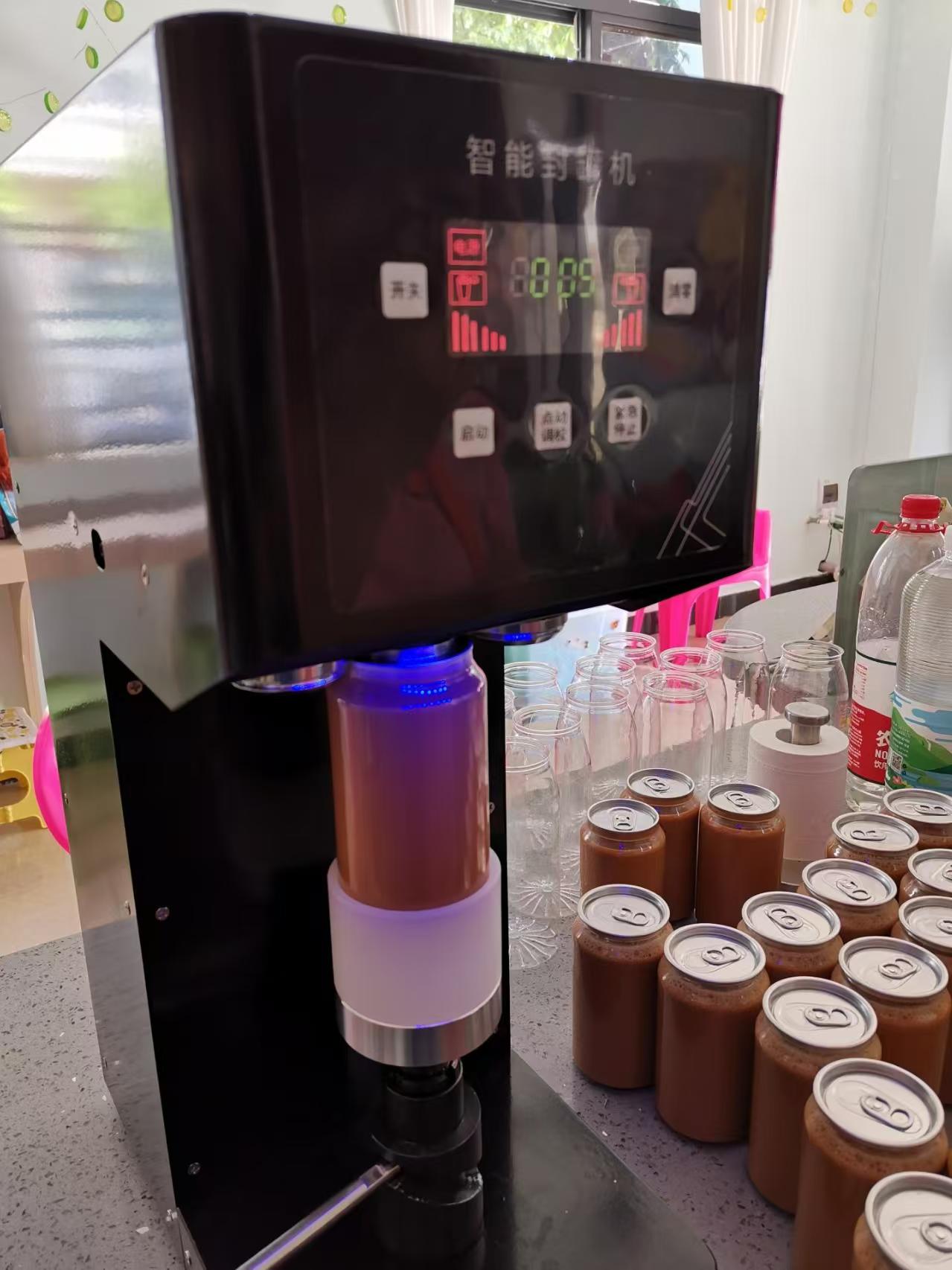 55 caliber Beverage sealing machine, milk tea shop fully automatic cup ...