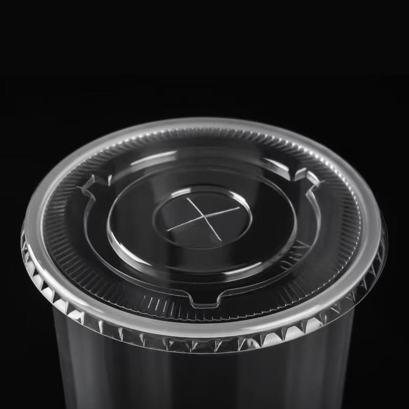 100pcs丨Plastic Cups With Lid Disposable Cup 22/16/12/10 Oz Plastic Cup ...