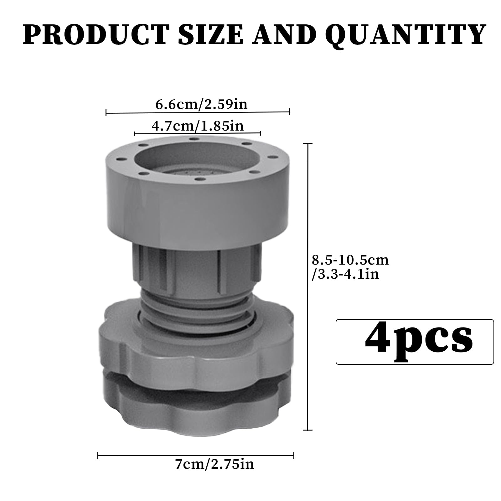 4pcs Washing Machine Foot Pad Bracket Adjustable Height Anti-Vibration ...