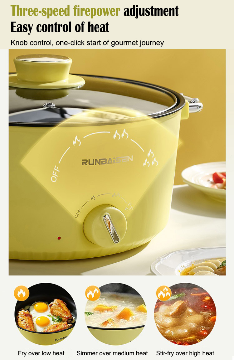 5L Large Capacity Electric Cooker Multi-function Cooker 1000W Non-stick ...