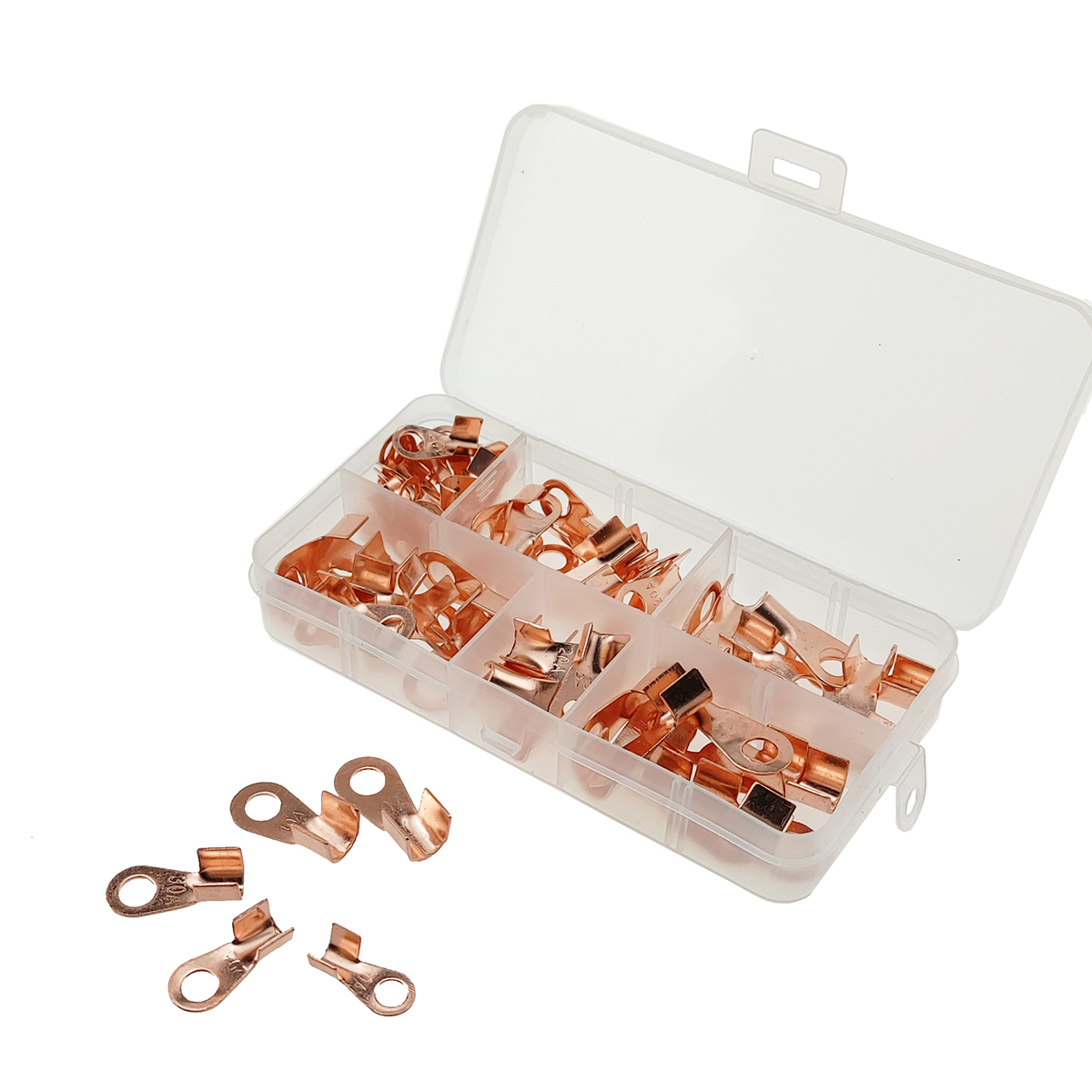 70pcs Copper Battery Cable Connectors 10A-50A OT Type Copper Open Lug ...