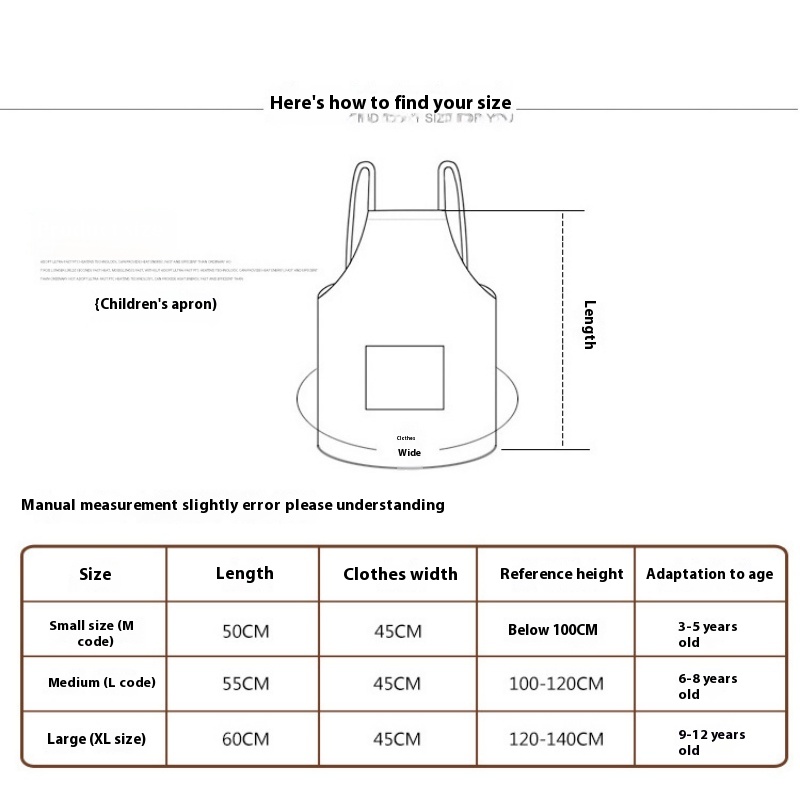 3pcs Kids Girl/Boy Apron Set Waterproof Apron + Hairnet Cap Set Baking ...