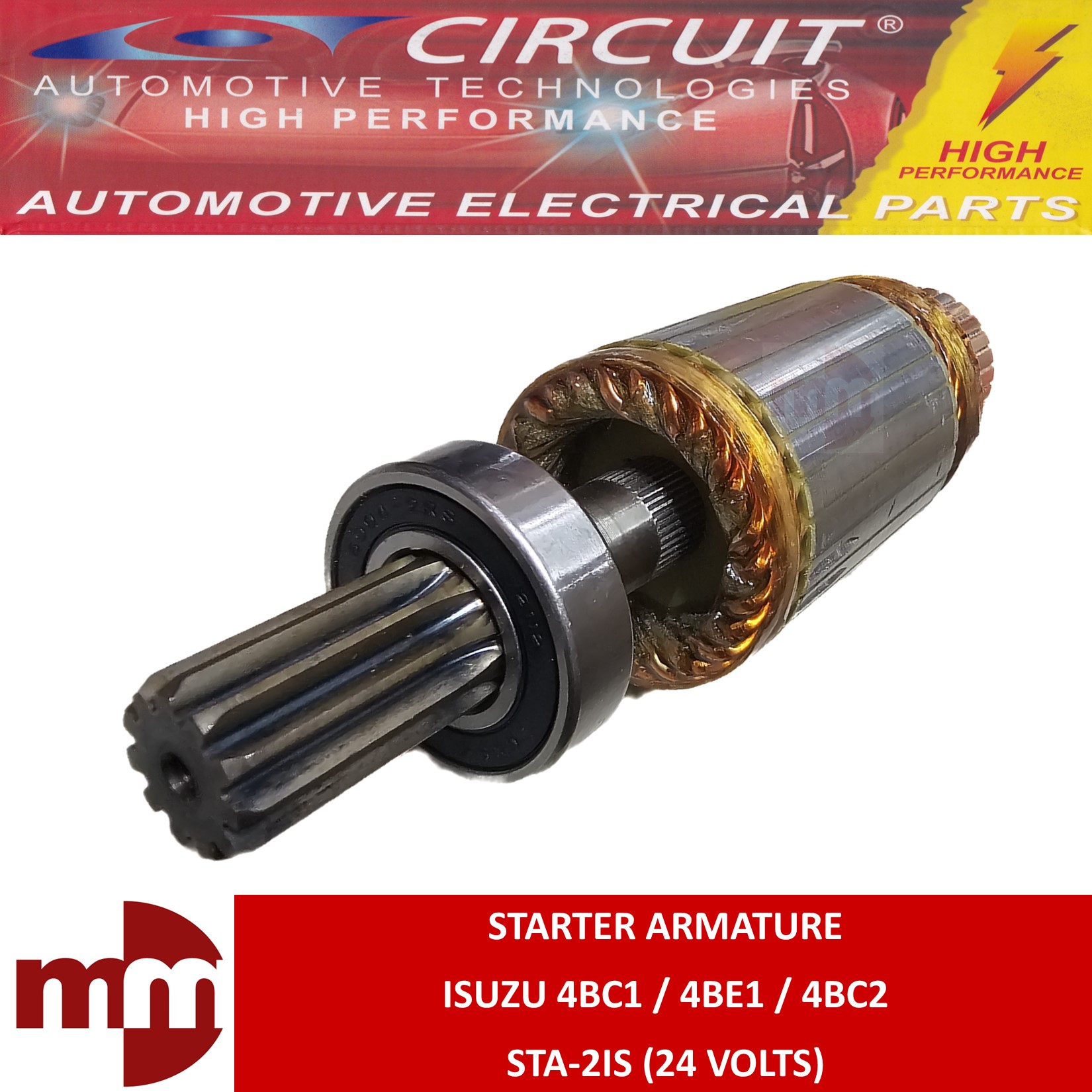 CIRCUIT Starter Armature for ISUZU 4BE1 / 4BC1 / 4BC2 24 VOLTS (STA-2IS ...