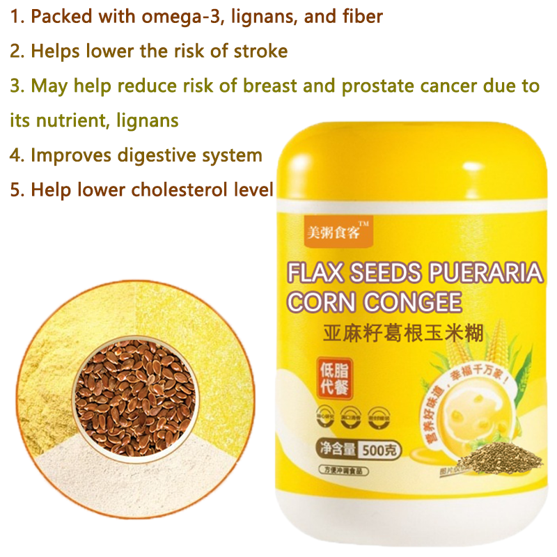 Flax seeds pueraria corn congee whole grain Instant Breakfast instant ...