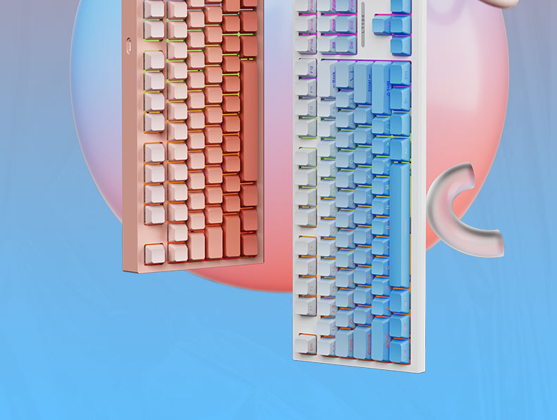 LANGTU Upgrade Side Lettering PBT Keycaps LT104 3Mode Wireless Gaming ...