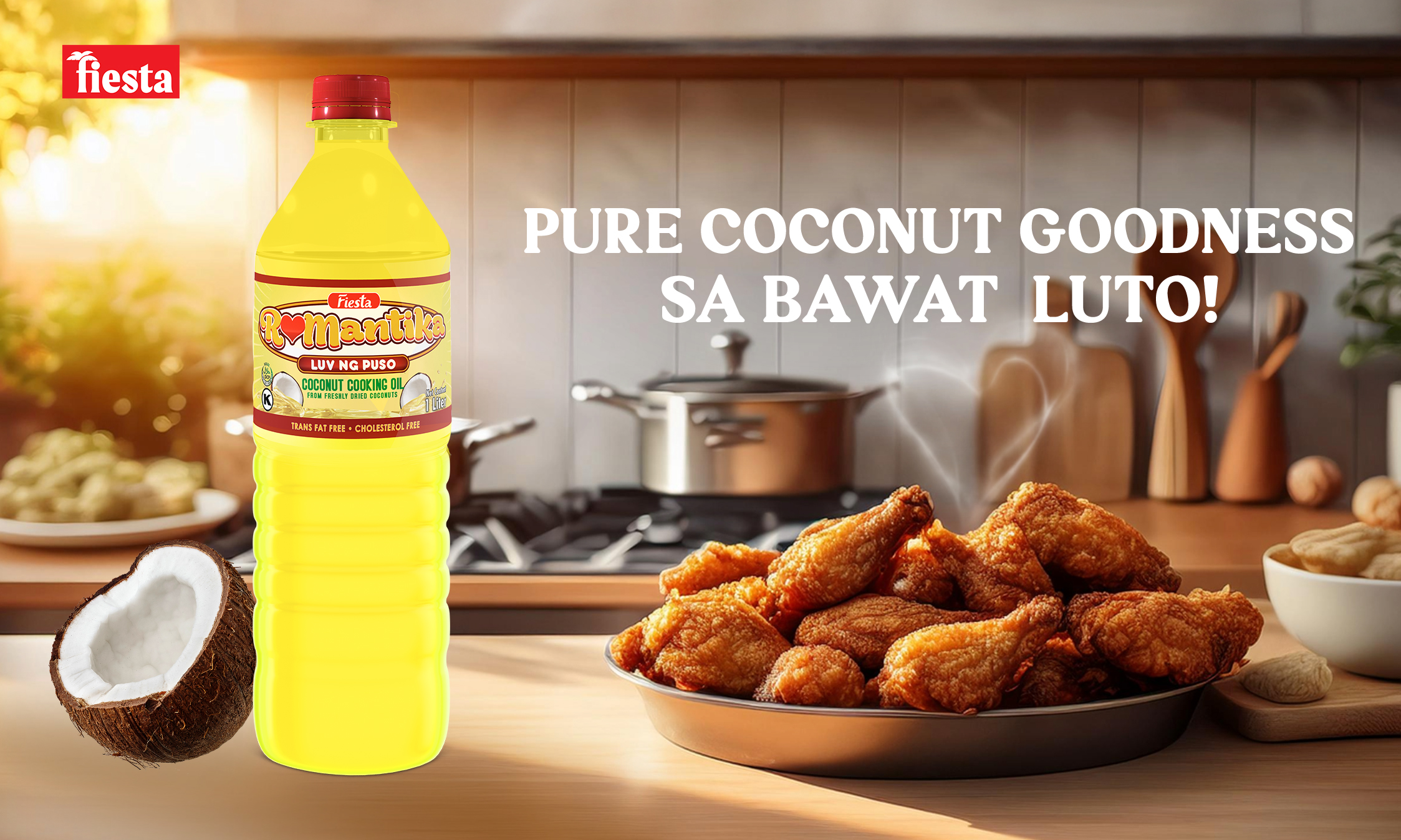 Fiesta Romantika Coconut Cooking Oil 1 Liter | Cooking Oil | Mantika ...