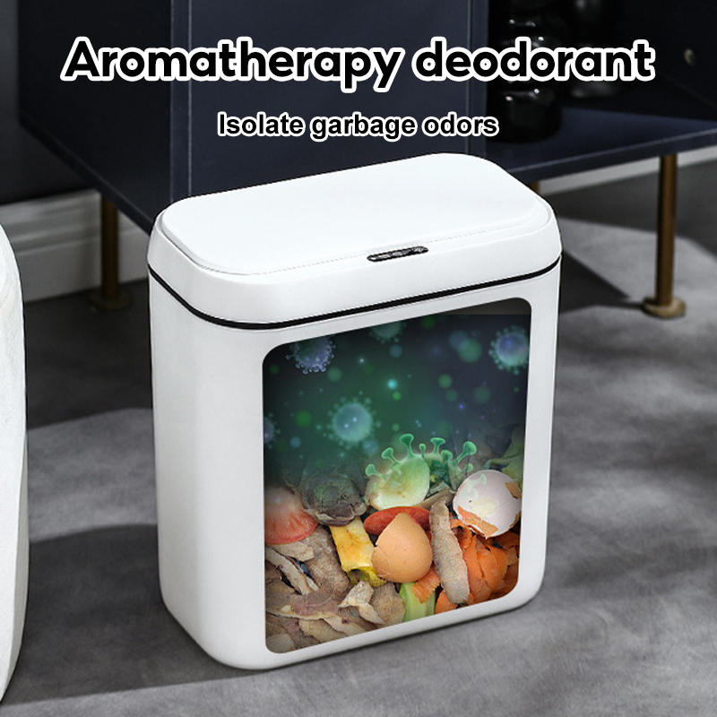 CHIT 15L Smart Trash Can With Cover Automatic Wireless Sensor Garbage ...