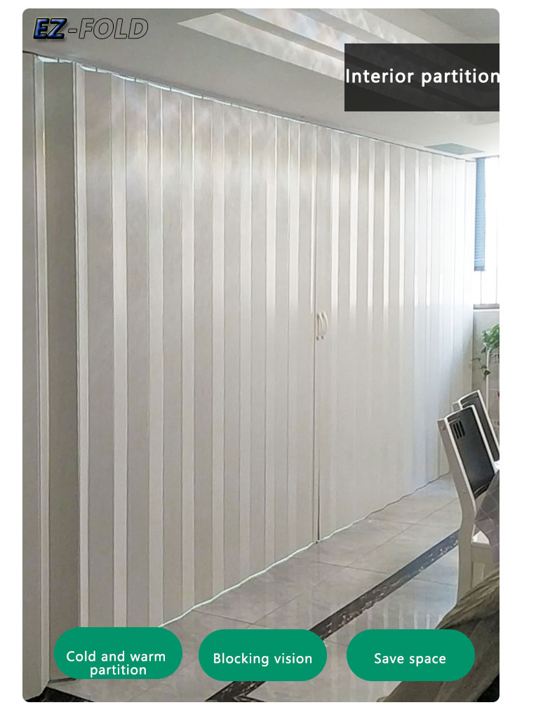 PVC Sliding Folding Door Complete Set for Room Bathroom Partition Dark ...