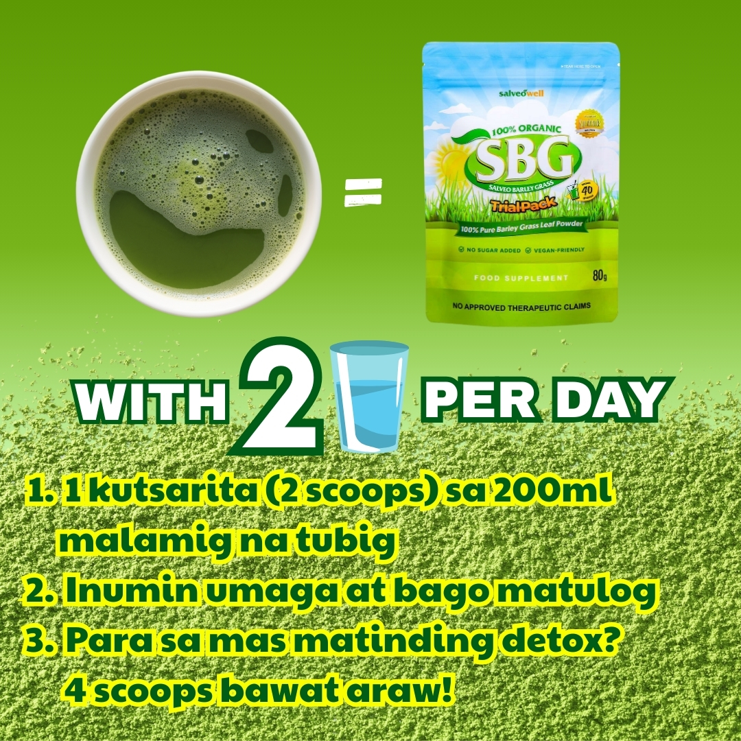 ( COMBO 2 SBG + 1GP) Salveo Barley Grass Powder Original in Trial Pack ...