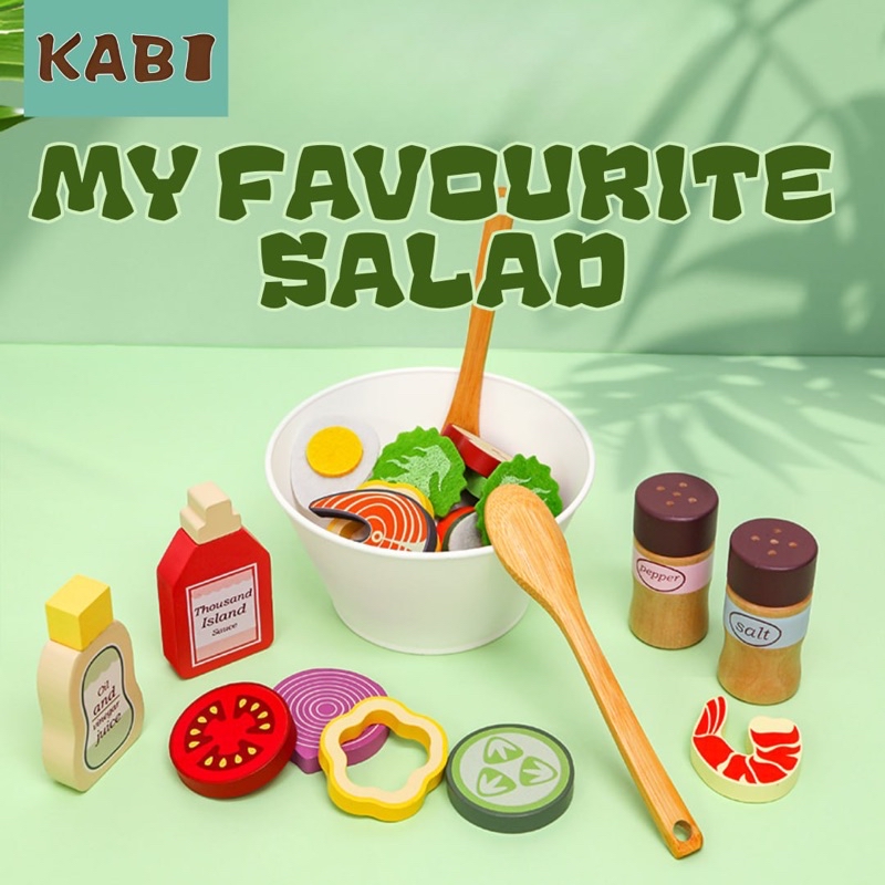 KABI My Favourite Salad Food Healthy Playset Toys Pretend Play Children ...