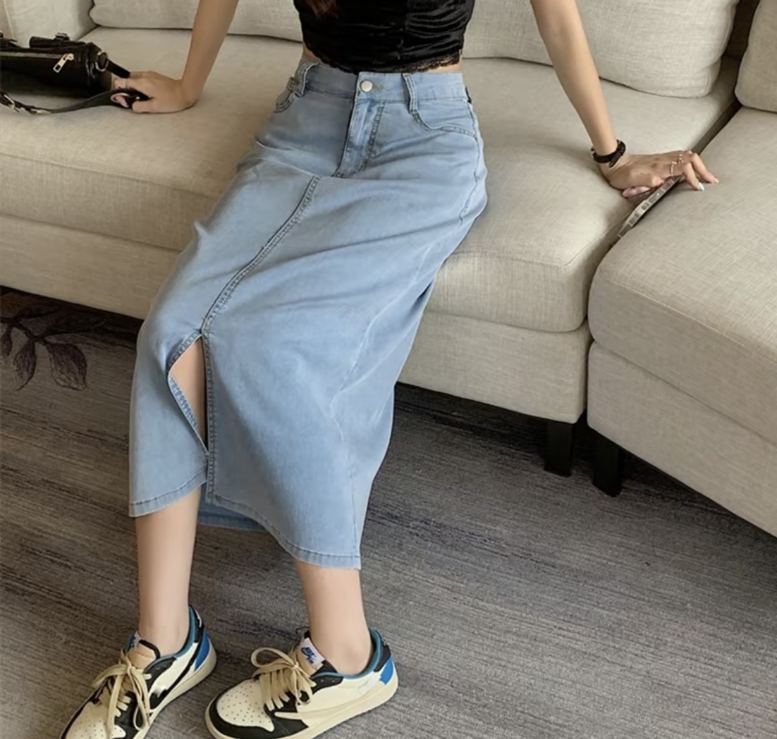 High Waist Skirts for woman Denim Long Palda for women Plus Size ...