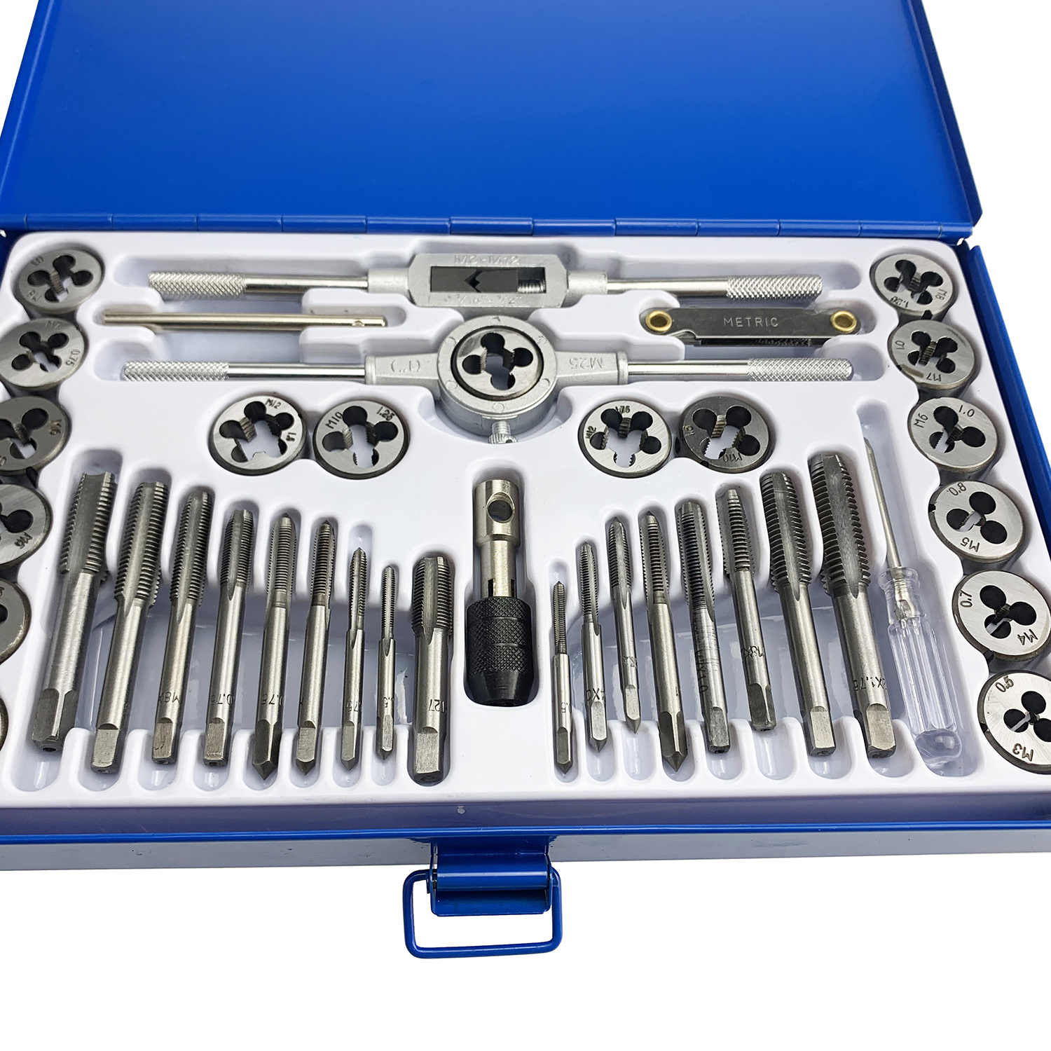 40Pcs Metric Hand Tap Die Set Adjustable Tap and Die Reamer Set ...