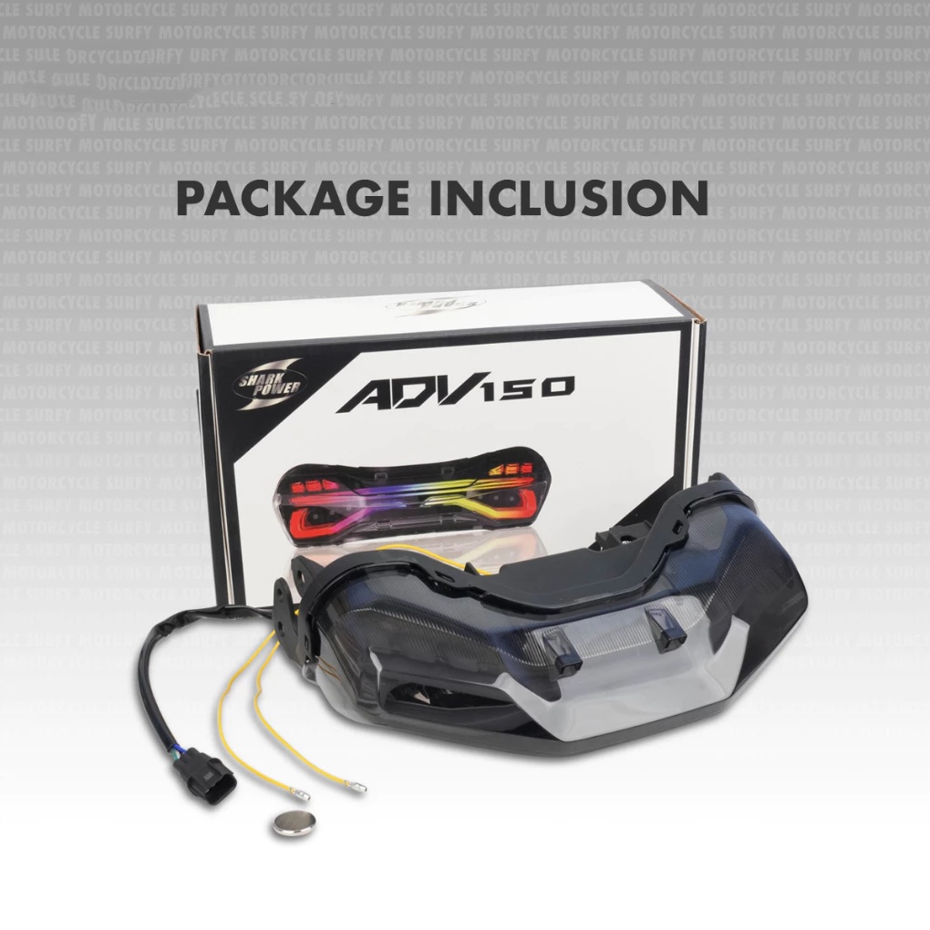 Honda ADV 160 / 150 Tail Light RGB Smoked Lampshade Waterproof 20Modes ...
