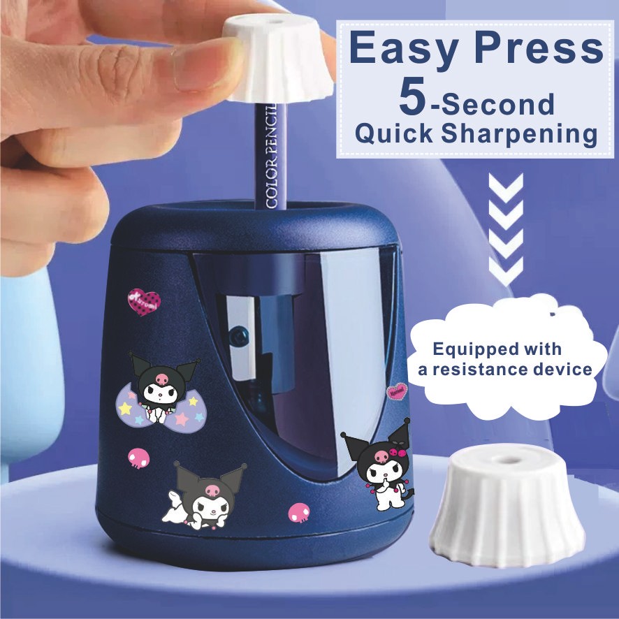 Automatic Electric Pencil Sharpener with Cartoon Stickers Stationery ...